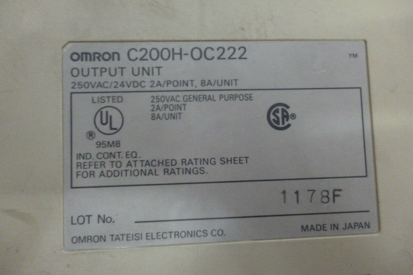 Omron C200H-OC222 Output Unit C200HOC222 **Free Express Shipping ...