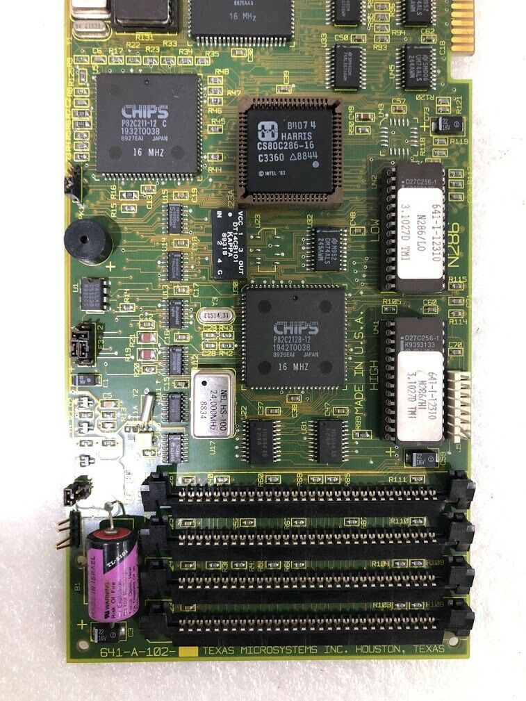 TEXAS MICROSYSTEMS N286 Industrial SBC 641-A-102 Assy 641-F-101 D N286S ...