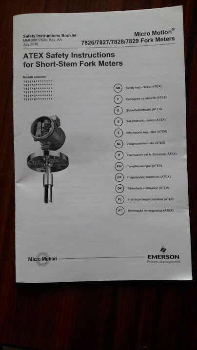 Emerson Micro Motion 7829 Viscomaster Dynamic 7829FEANAJRBCA Fork Meter ...