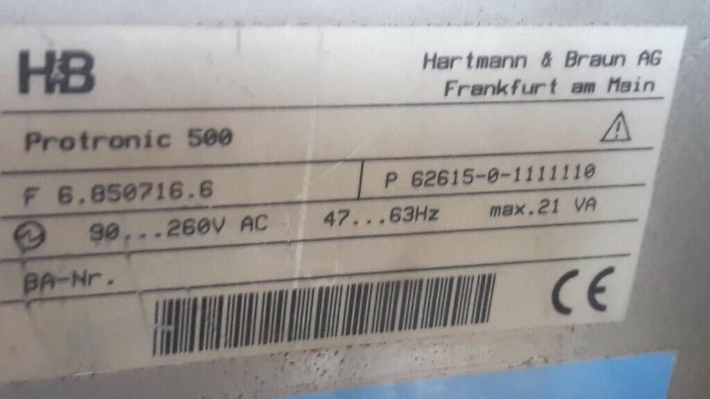H&B Protronic 500 F 6.850716.6 Boiler Controller For Industry P 62615-0 ...