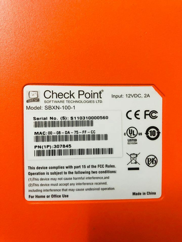Check Point SBXN-100-1 Software Technologies LTD. safe @Office 1000N ...