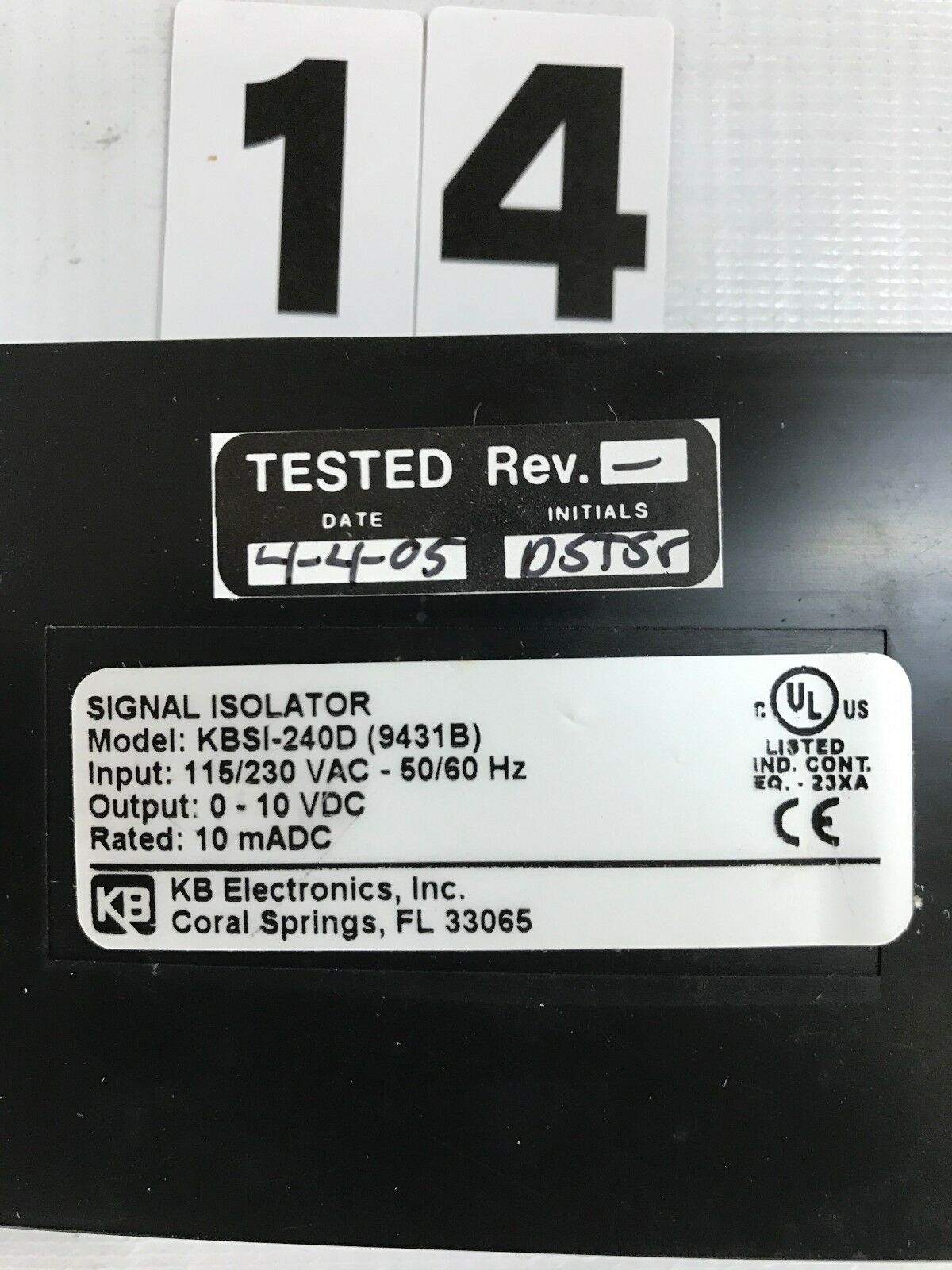 KB Electronics kbsi - 240D (9431B) de señal Aislador kbsi 240D P/N ...