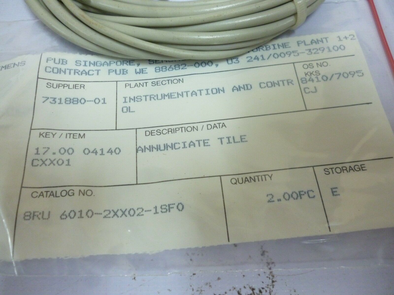 New Siemens 8RU 6010-2XX02-1SF0 Annunciate TILE - Industrial SOL Pte Ltd
