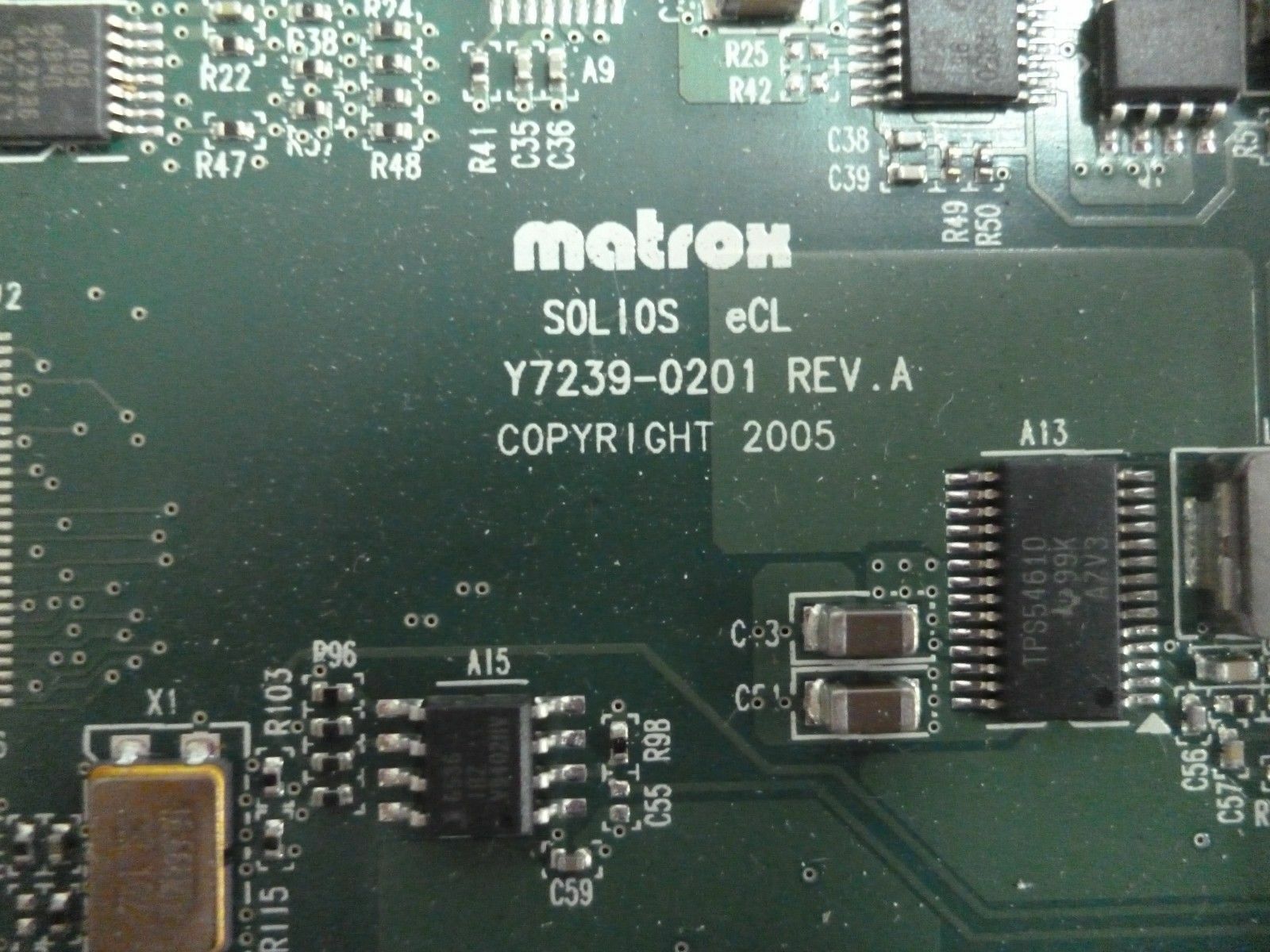 MATROX Solios Y7239-0201 Rev A ECL 63039622021 Ver 204 S0L2MFCFE40542 ...