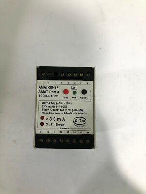 K-Tec AMAT-30-GFI Ground Fault Residual Current Relay 1200-01622 24V AC ...