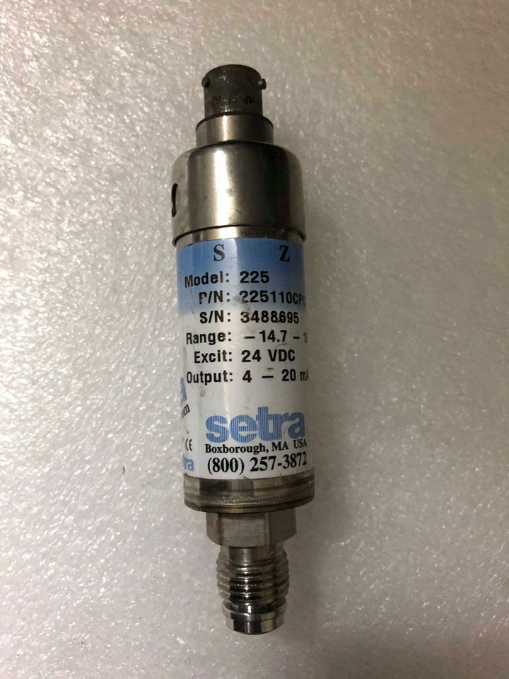 Setra Model:225 P/N:2251100PCC411B1 100 Psig,250 Psig,1000 Psig Presure ...