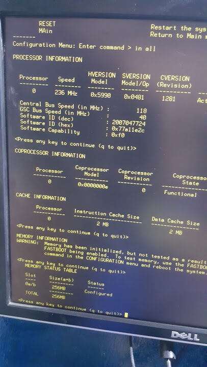 A4125A HP visualize c240 236Mhz 256Mb MotherBoard A4125-66512 Rev A3 ...