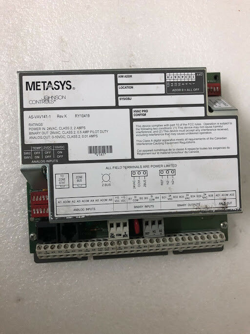 New Johnson Controls Metasys AS-VAV141-1 Rev K RY10419 SW 4077/d04/06 9cf1