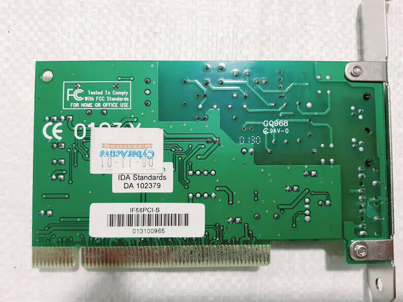 Intel Fax Modem AMI-IA92 56K PCI Data/Fax Modem Card 1700040052021 V2 ...