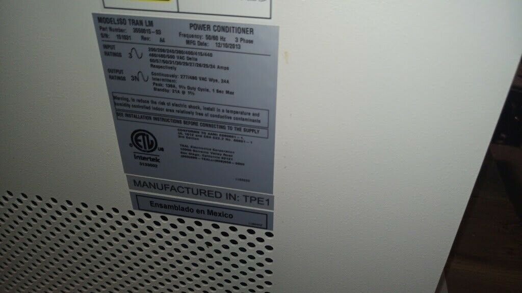 TEAL Electronics Corp. Isotran LM 3550015-03 Power Conditioner NEW CT ...