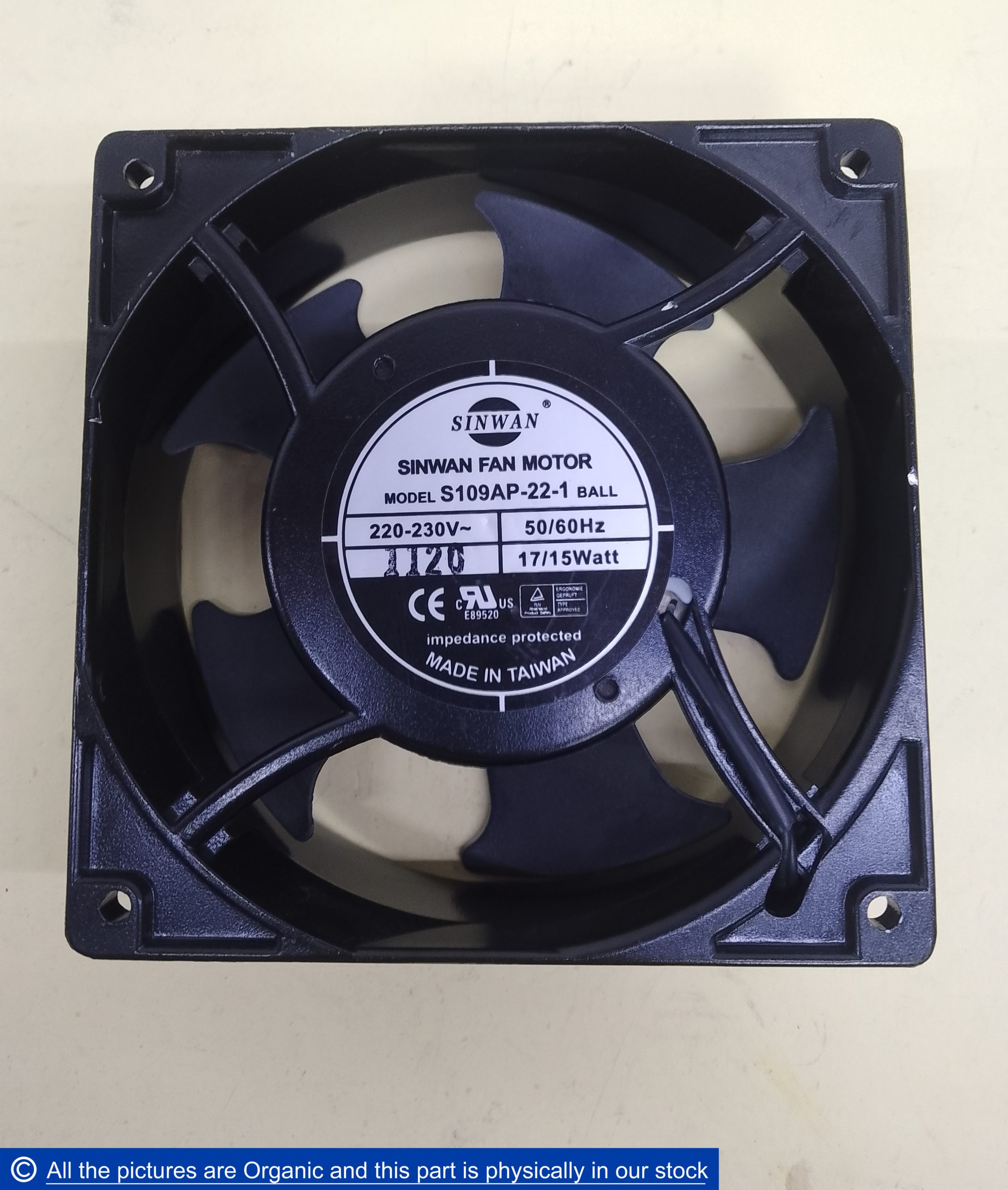 Sinwan Fan Motor S109AP-22-1 220-230VAC 17/15Watt Server Cooling Fan ...