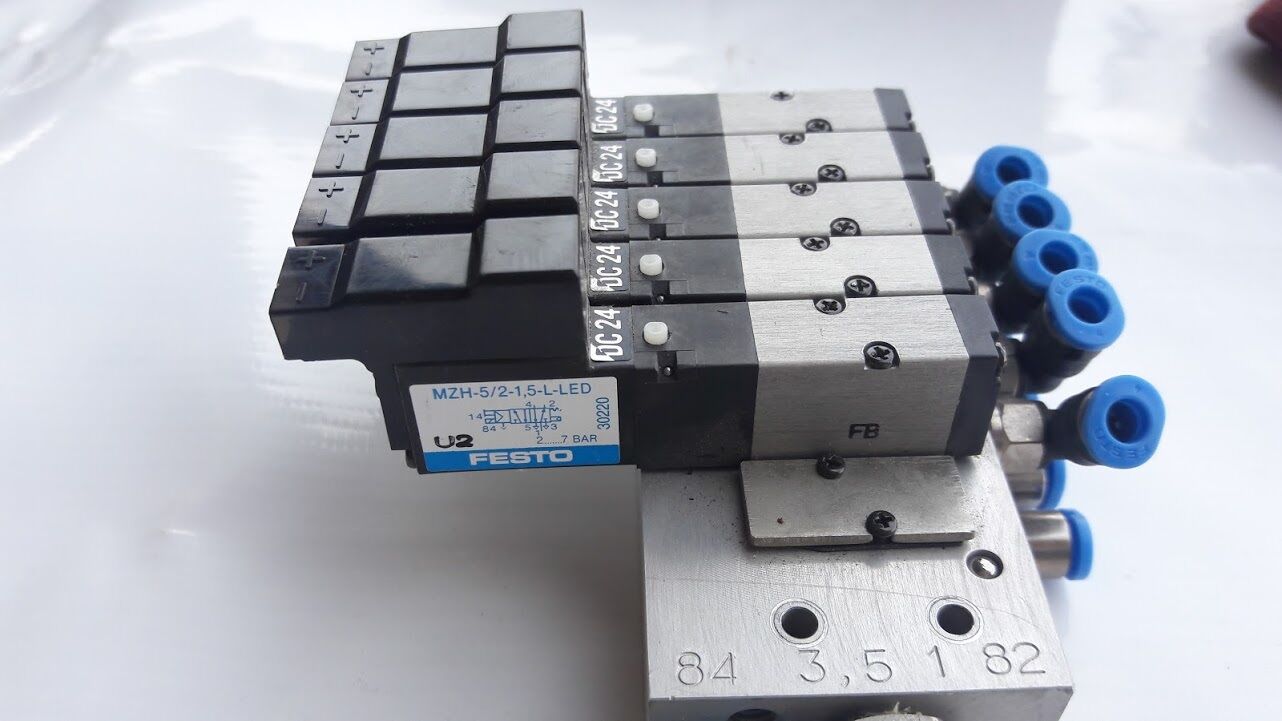 Festo PRMZ-5-M5-6 Manifold MZH-5/2-1,5-L-LED Solenoid Valve ...