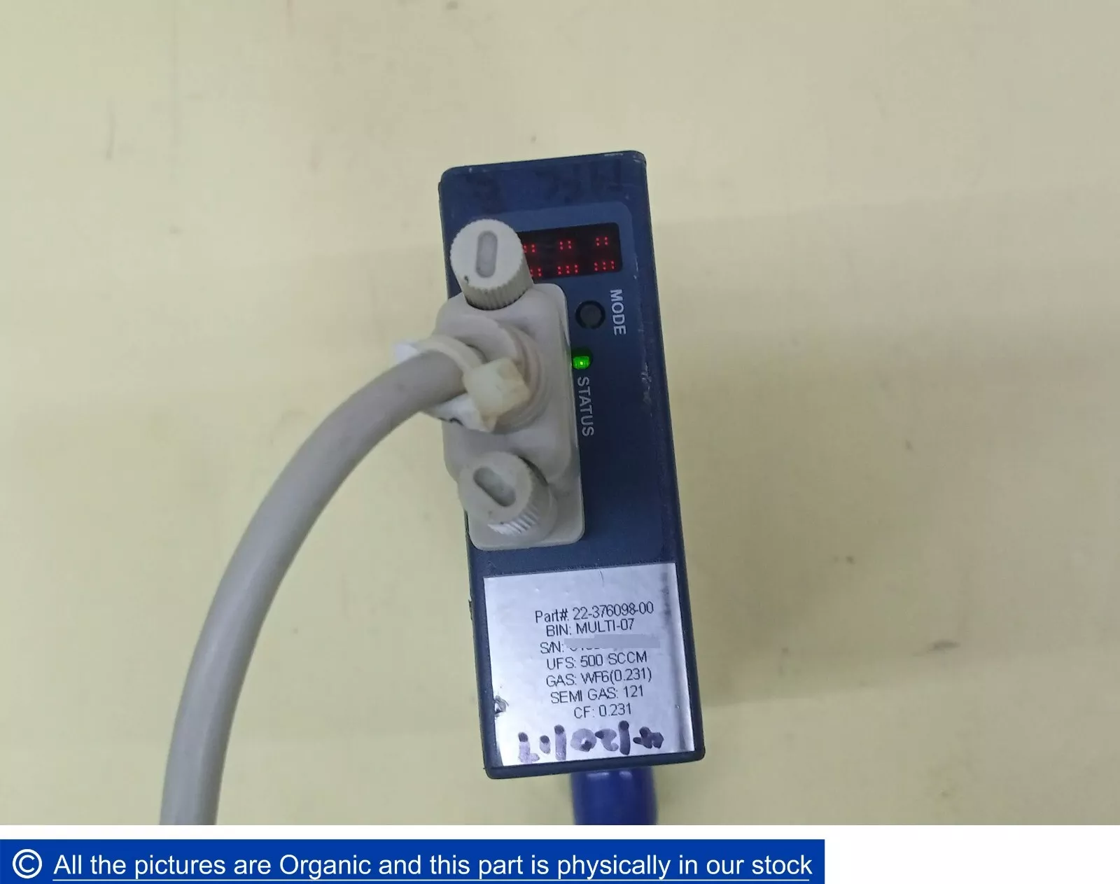 Aera FCPI981C4VX9TAA MFC 3000SCCM 22-376098-00 FW: 3.02 GAS WF6(0.231 ...