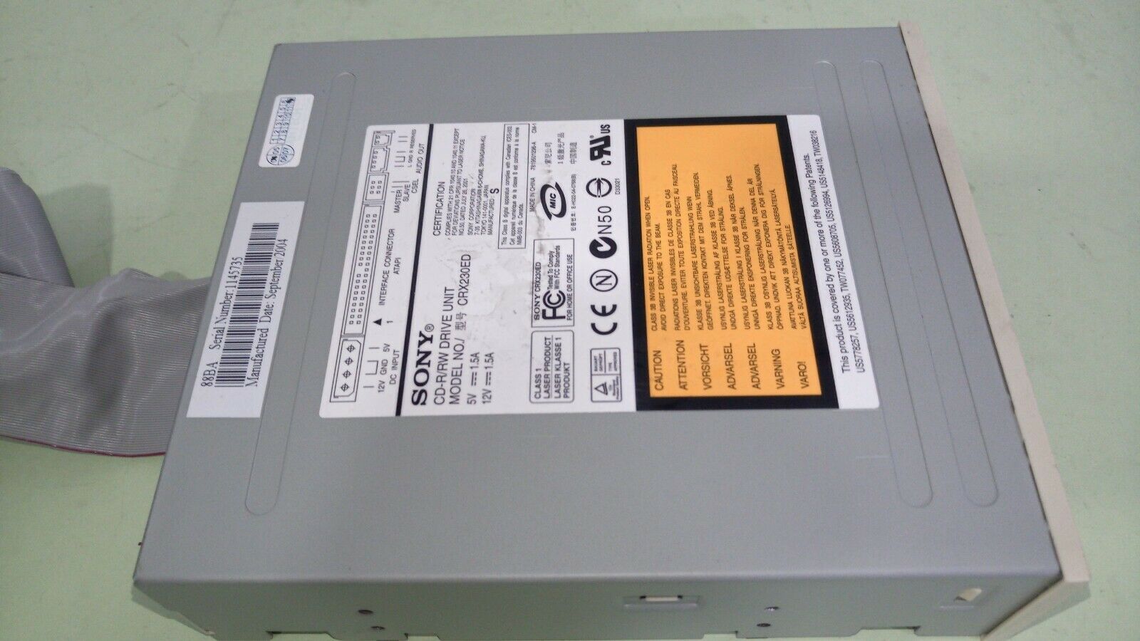 Sony CD-R/RW Drive CRX230ED IDE CD ReWritable Ultra Speed 52x32x52x ...