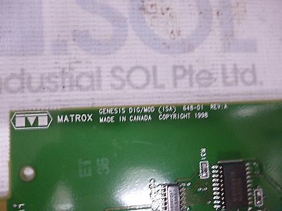 Matrox Genesis DIG/MOD ISA 648-01 Rev. A ISA Card GEN-DIG-BRD/R/I ...