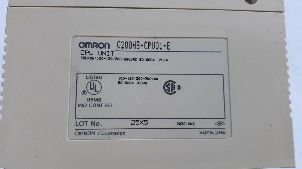 Omron Sysmac C200HS-CPU01-E Cpu Unit Programmable Controller C200HSCPU01E - Industrial SOL Pte Ltd