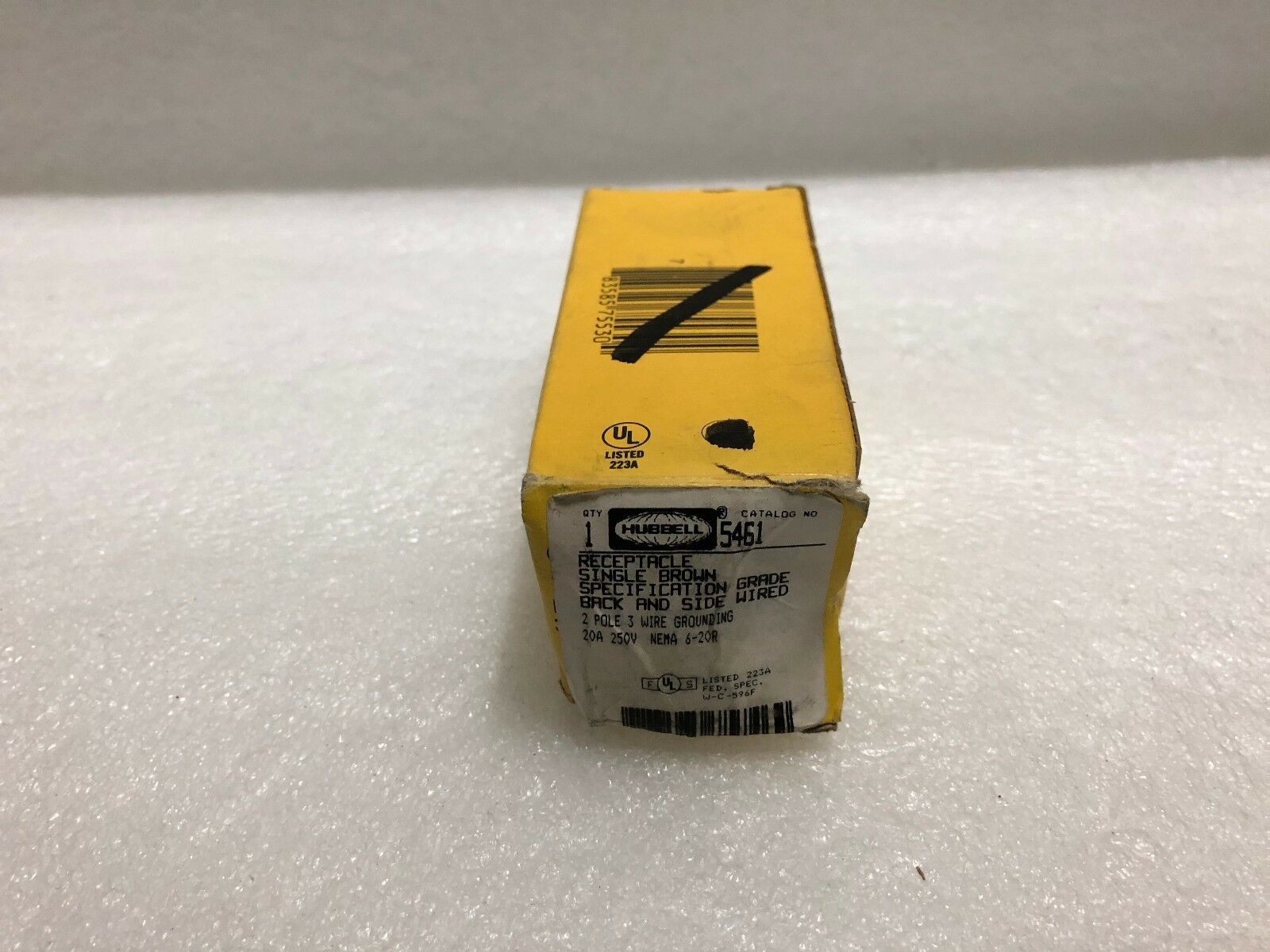 New Hubbell 5461 Receptacle single brown 2 pole 3 wire grounding ...