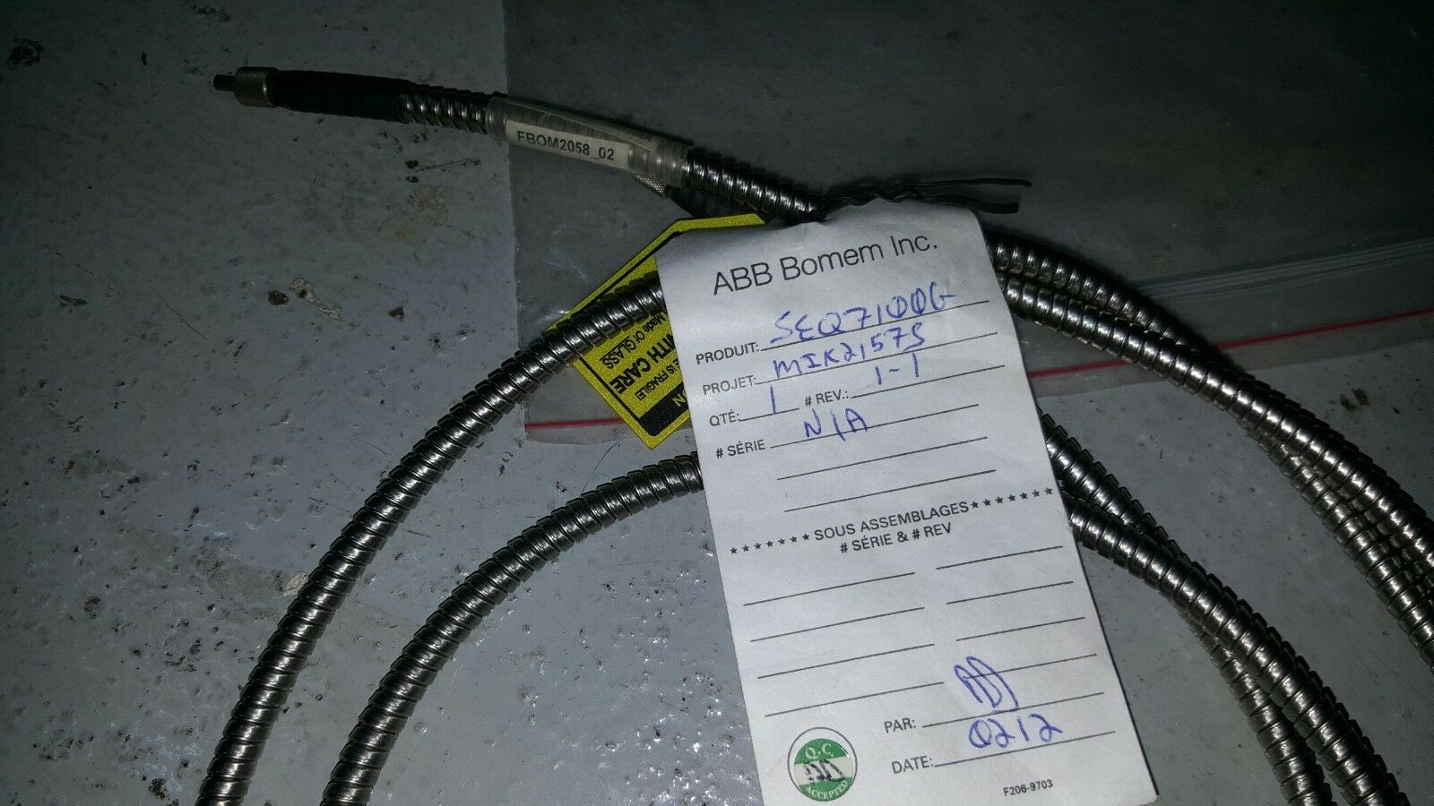 ABB Bomem SEQ7100G cable fiber optic FBOM2058-02 - Industrial SOL Pte Ltd