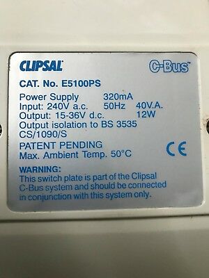 NEW Clipsal C-BUS E5100PS Power Supply 240AC > 15-36VDC - Industrial ...