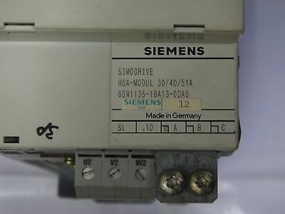 Siemens 6SN1135-1BA13-0DA0 Simodrive 611-A main spindle module, 30/40 A ...
