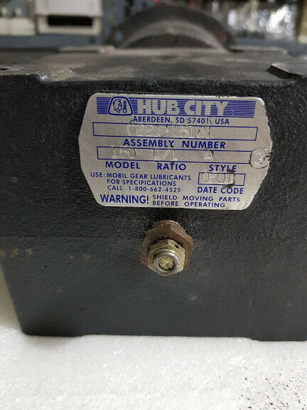 Hub City gear reducer Model 150 Ratio 1/1 Style A Assy. 0221-15161 ...