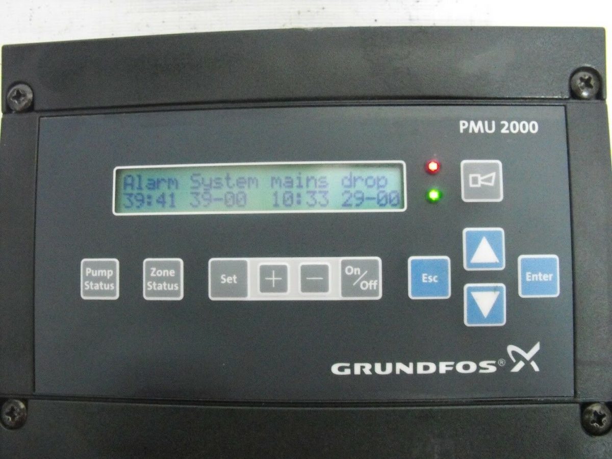 Grundfos PMU 2000 Part No.00620922 V1.7 SW. 00620191/ 0307 Alarm system ...