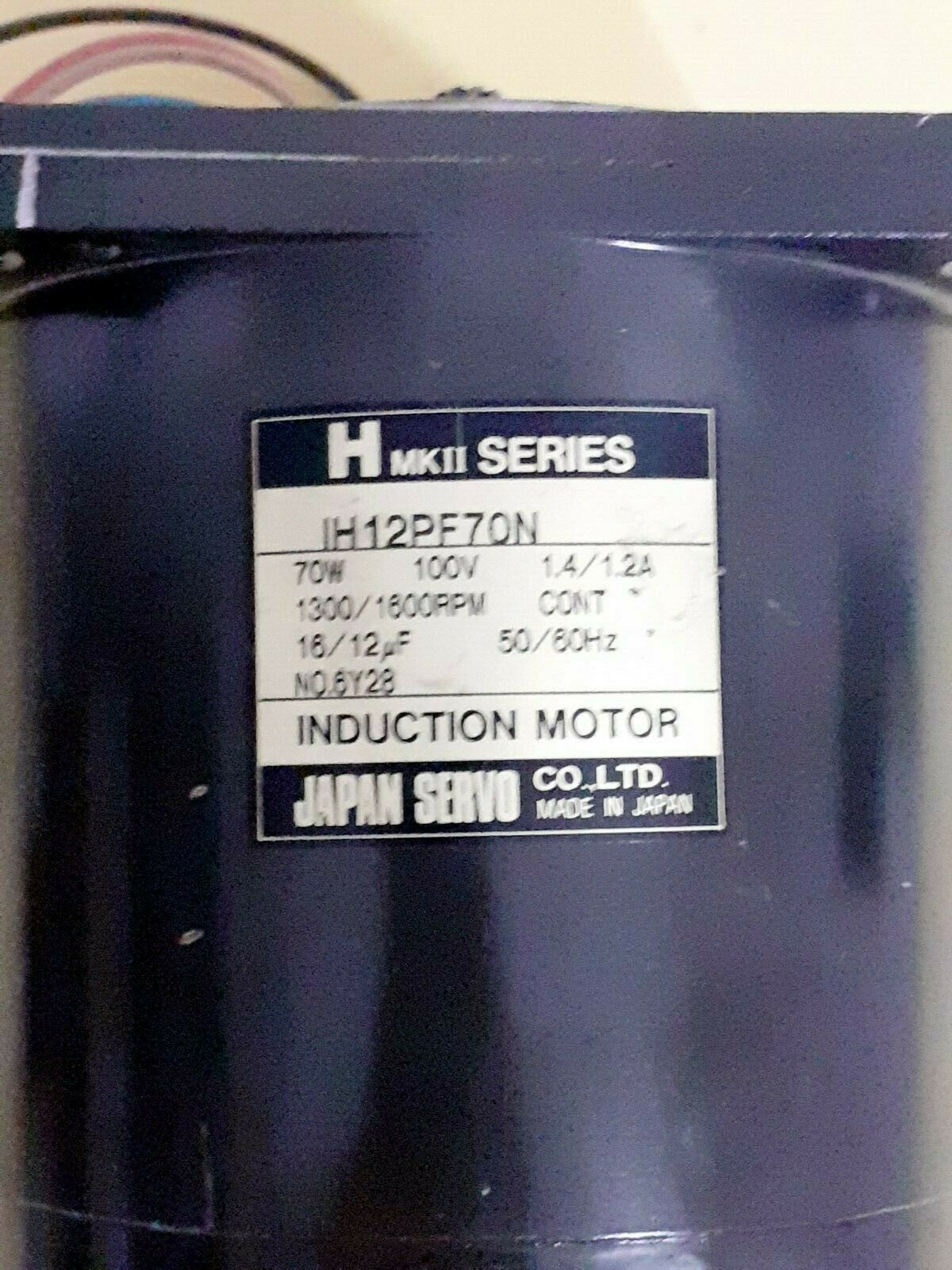 Japan Servo Co. Ltd. IH 12PF70N H MKII Series IH12PF70N induction motor ...