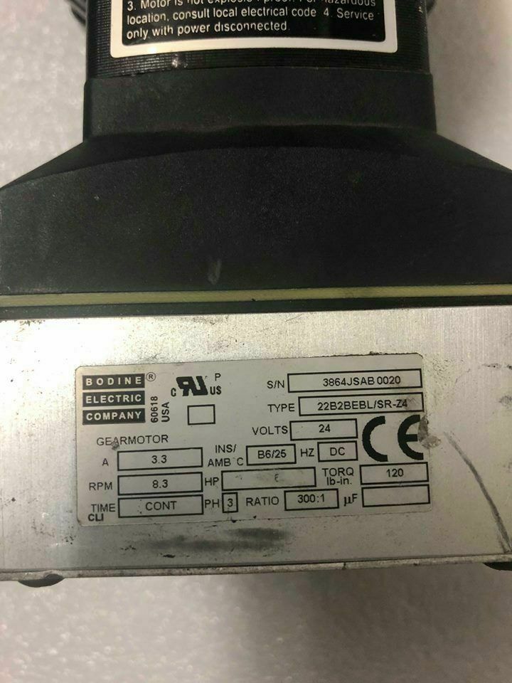 INTEGRAmotor Bodine Electric 22b2bebl/sr-z4 gearmotor ratio 300:1 ...