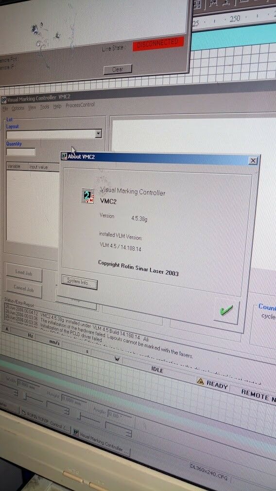 PC for Rofin Sinar Laser Visual Laser Marking G32904-H17-A32 - Industrial SOL Pte Ltd