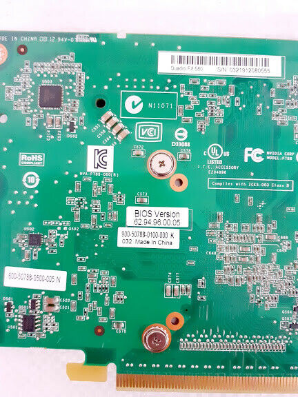 Nvidia Quadro FX 580 180-10788-0005-A00 Bios Ver 62.94.96.00.05 PCI-E ...
