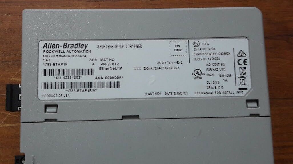 Allen Bradley 1783-ETAP1F Ser A P/n 27012 Fw 2.002 Ethernet/IP PLC ...