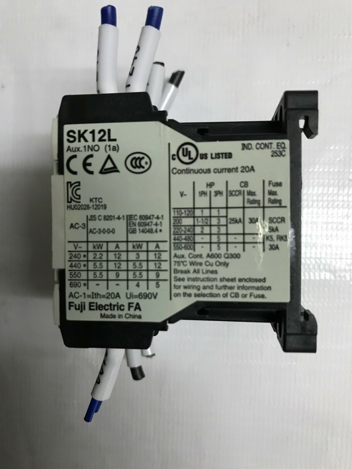Fuji electric SK12L contactor - Industrial SOL Pte Ltd