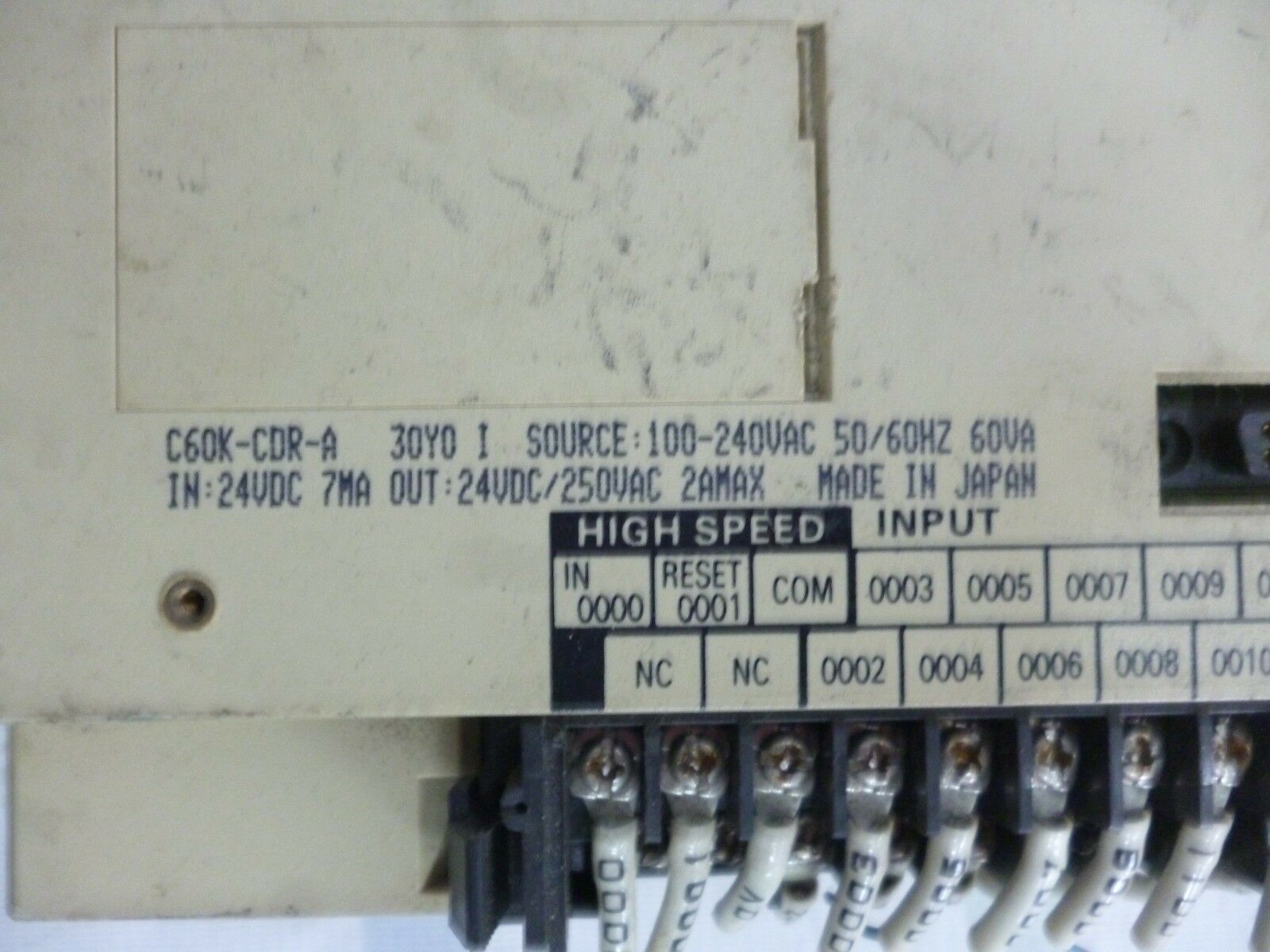 Omron Sysmac C60K-CDR-A 60VA Programmable Controller C60KCDRA ...