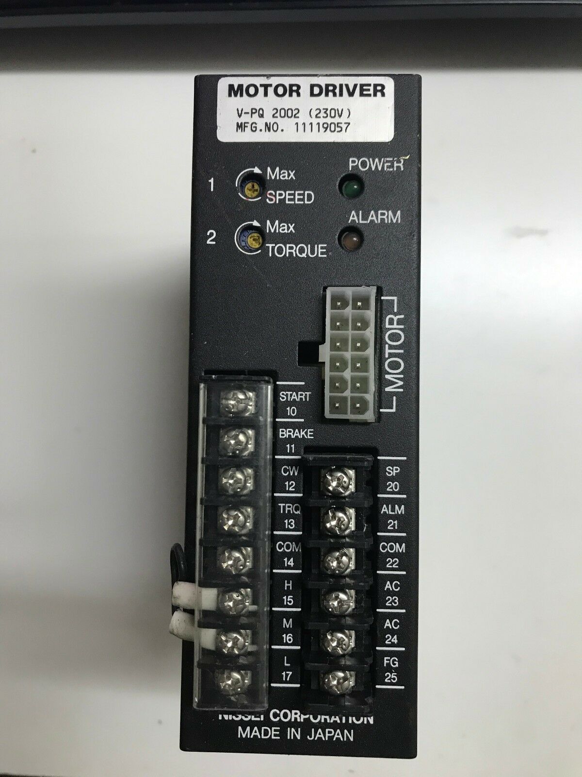 Nissei Corporation V-PQ 2002 motor Driver MFG.No. 11119057 - Industrial ...