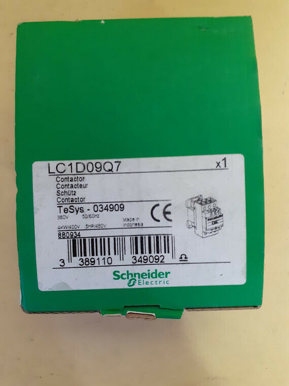 Schneider LC1D09Q7 Contactor TeSys-034909 4KW/400V 5HP/480V ...