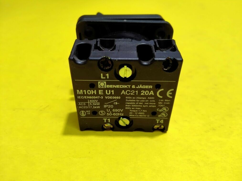 Benedikt & Jager M10H E U1 Man Off Auto Switch M10H E U1+088+G2 M10HEU1 ...