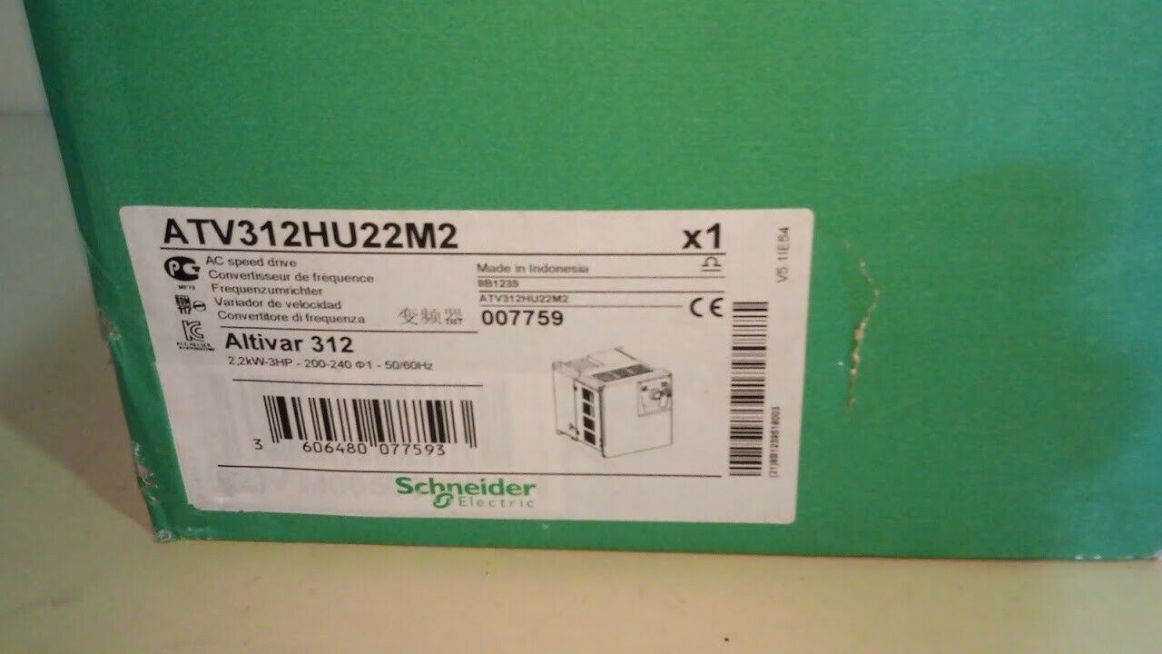 Schneider Altivar 312 ATV312HU22M2 V5.1IE54 2.2KW-3HP Frequency Drive ...