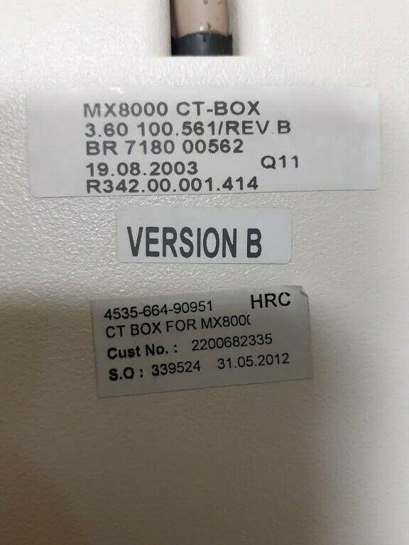 4535-664-90951 Philips MX8000 CT-Box 3.60 100.561/Rev B BR71800 0562 ...