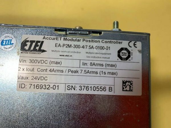 ETEL AccurET Moduler Position Controller EA-P2M-300-4/7.5A-0100-01 ...