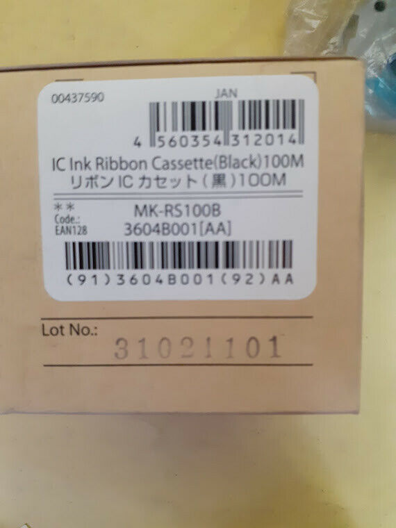 5 x IC Ink Ribbon Cassette(Black)100M MK-RS100B 3604b001 cable id printer - Industrial SOL Pte Ltd