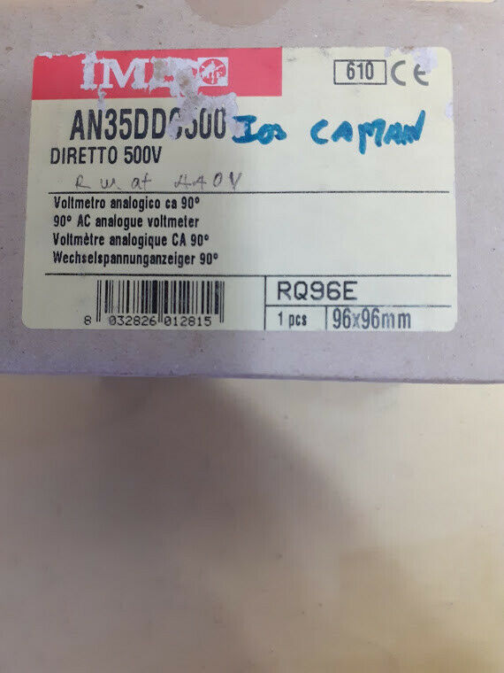 IME AN35DDC500 RQ96E 96x96mm 500VAC Voltmeter for installation - Industrial SOL Pte Ltd
