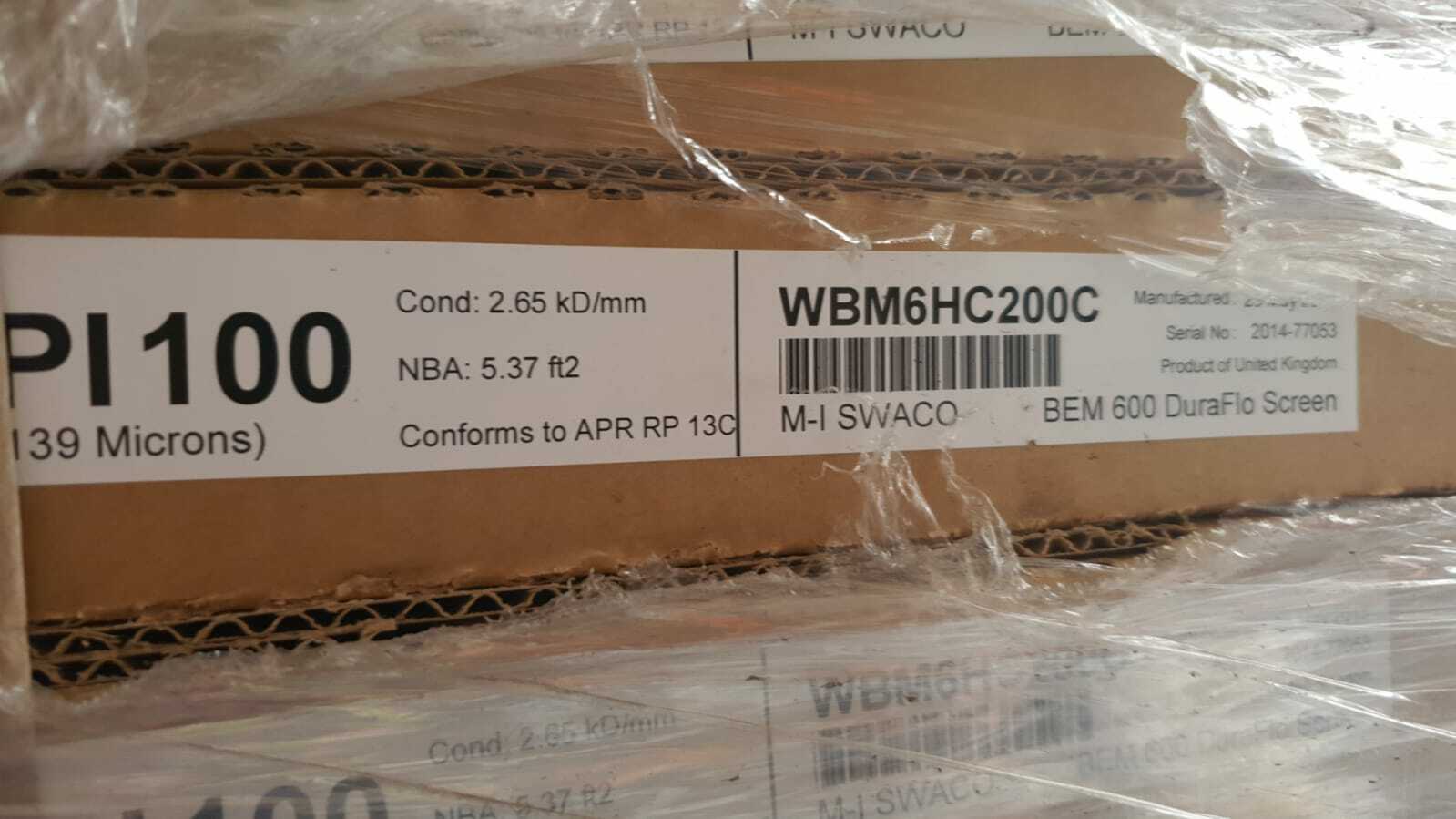 WBM6HC200C M-I SWACO API100 Duraflo Screen BEM 600/650 Shale Shakers ...