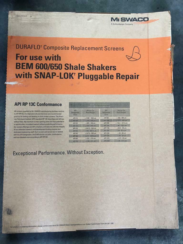 WBM6HC200C M-I SWACO API100 Duraflo Screen BEM 600/650 Shale Shakers ...