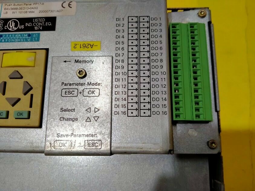 Siemens PP17-II 6AV3688-3ED13-0AX0 Push Button Panel Siemens PP17 V1.4 ...