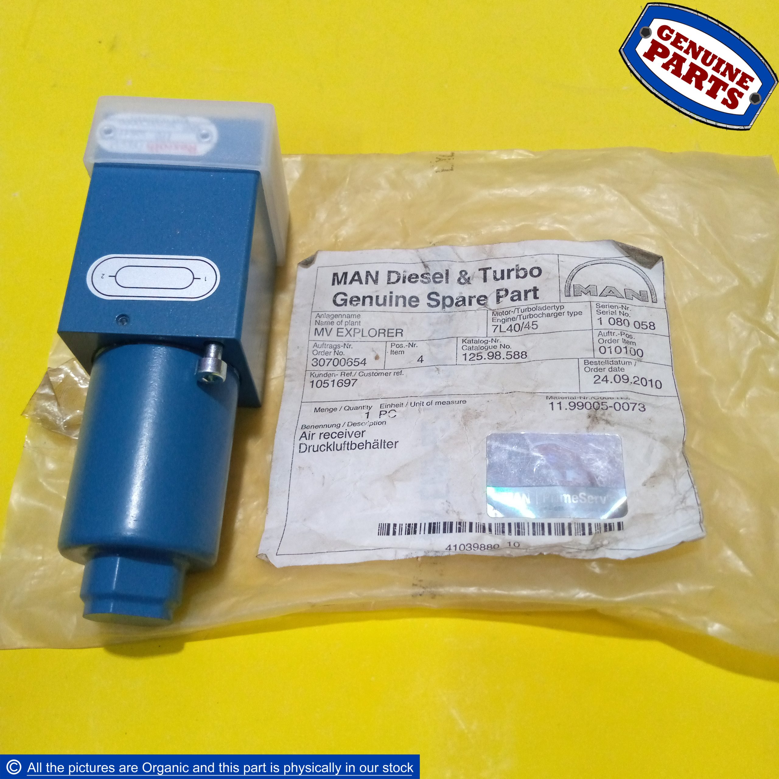 New Rexroth 7291 10W17 3510020000 Air Receiver for MAN Diesel 7L40/45 ...