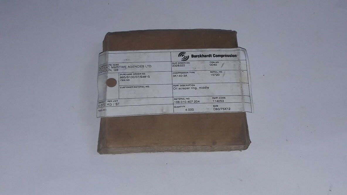 Burckhardt Compression 3K140-3A Oil Scraper ring, lower 106.010.407.204 ...