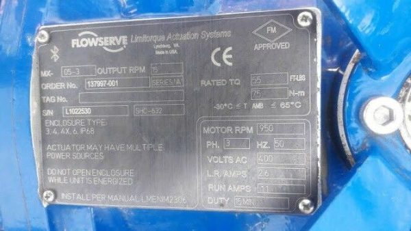 Flowserve Limitorque Actuation system MX-05-3 137997-001 Series A non ...