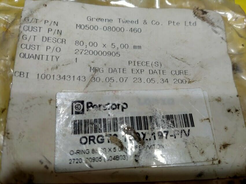 O-ring Greene Tweed & co. M0500-08000-460 80,00x5,00mm FEP/Viton New ...