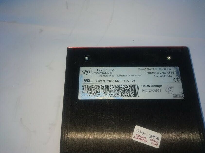 Teknic SST-1500-103 Firmware 2.0.9 4F35 Delta Design 2100953 Servo ...