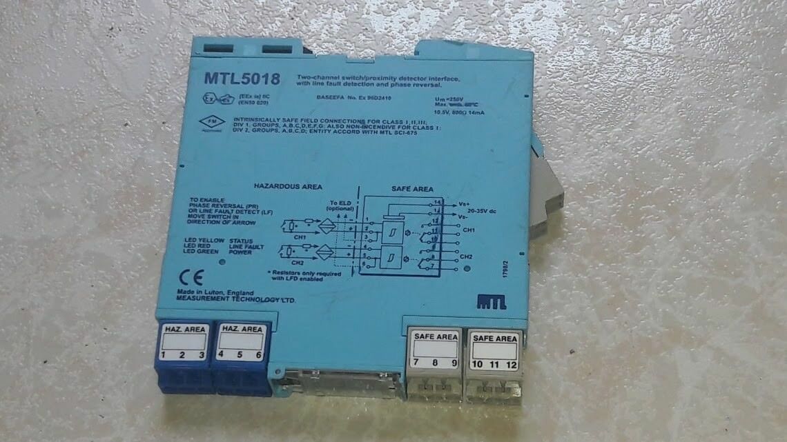 MEASUREMENT MTL5018 2 Channel Switch/Proximity Detector Isolating Interface - Industrial SOL Pte Ltd